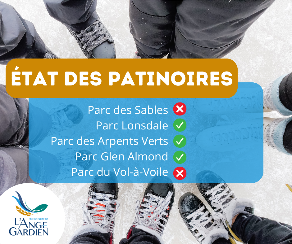 État des patinoires – 2024-01-05 – Municipalité de L'Ange-Gardien